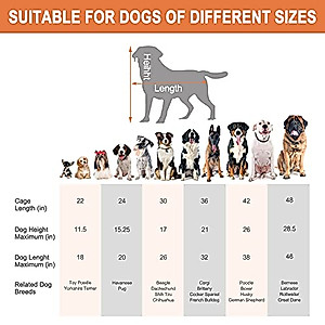 30/36/42Inches Double Door Dog Crate Folding Metal Wire Dog Kennel Cage with Tray for Small/Medium/Large Dogs Indoor Outdoor Travel Use