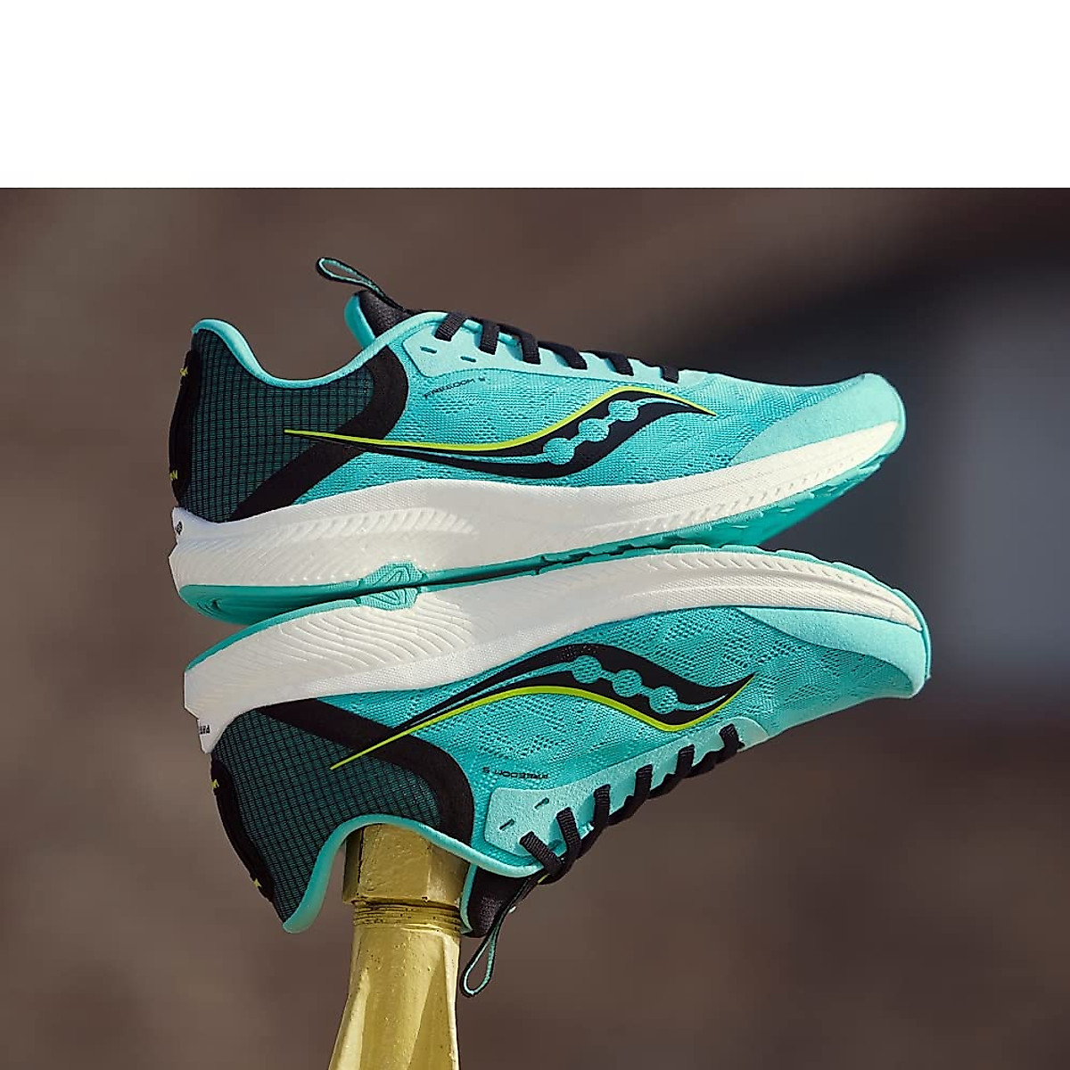 Saucony Women's Freedom 5 Running Shoe, Cool Mint/Acid, 8