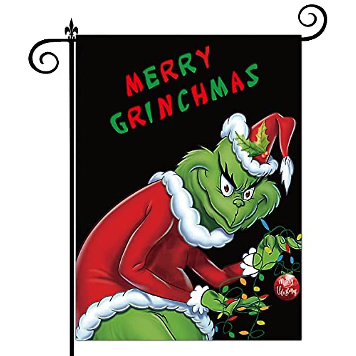 WLWLG Merry Grinchmas Garden Flag for Christmas Indoor & Outdoor Decoration 12''x17'' Double-Sided Vertical Burlap Garden Flag i, GF003