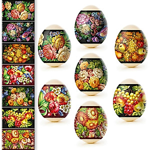 Lot of 5 Egg Wrap - Easter Egg Sleeves - Easter Egg Wrappers - Easter Egg Shrink Wrappers - Russian Easter Egg Wraps - Ukrainian Easter Eggs - Pysanky Egg Decorations - Orthodox Easter Egg Arounds