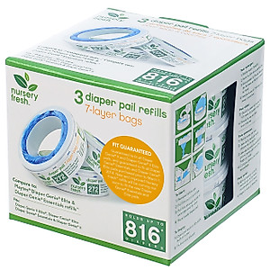 Nursery Fresh Refill for Diaper Genie 3 Pack, 816 Count