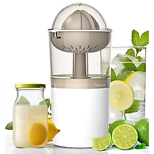 Cordless Electric Lemon Juicer Squeezer, AYOTEE Portable Electric Citrus Juicer with USB Cable and Spoon, Lemon and Lime Squeezer, Electric Orange Juicer Squeezer, Rechargeable Lime Juicer (White)