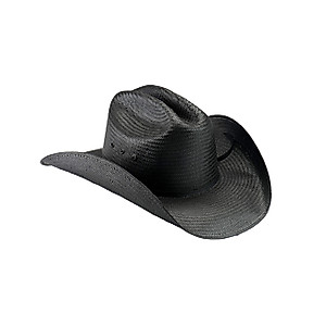 Western Hat! Black Wrangler Shantung Panama Traditional Western Hat (Large)