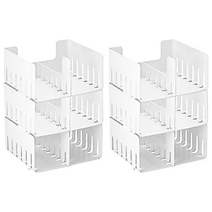 mDesign Stackable Shoe Storage Organizer for Organizing Men's and Women's Shoes Inside Closet - Holds Booties, Pumps, Sandals, Wedges, Flats, Heels - Each Holds 2 Pairs - 6 Pack - White