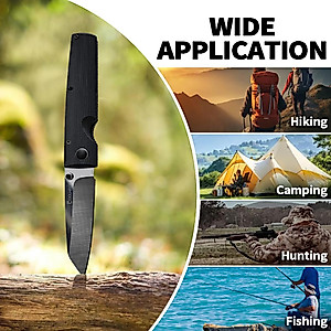 Cool Hand 3.87'' G10 Handle Folding Knife, Sheep Foot Shape Polished Black Ceramic Blade, Liner Lock Mechanism, w/Pocket Clip, EDC Pocket Knives