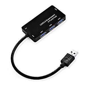 Lysee Plug & Connectors - USB 3.0 Hub 4 Port USB Hub 5Gbps Super-Speed USB Splitter Adapter Computer Periphearls for PC Laptop Notebook 1 - (Color: White)