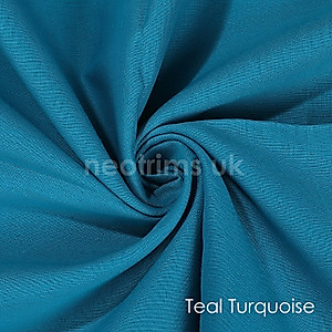 Voile Lawn Fabric, 100% Cotton, Superior Luxury Handle Sheer Gauze Material. Finest Muslin, 17 Colors. Dressmaking, Curtain,Crafts,Face Masks. Neotrims UK. Teal Turquoise, 1 Meters
