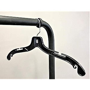 NAHANCO 2900 Extra Large Plastic Shirt/Dress Hanger with Chrome Swivel Hook, Heavy Weight, 19", Black (Pack of 100)