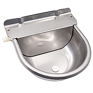 Automatic Water Trough for Livestock, 304 Stainless Steel Automatic Livestock Waterer with Float Valve for Dogs Horses Cattle Sheep Goat