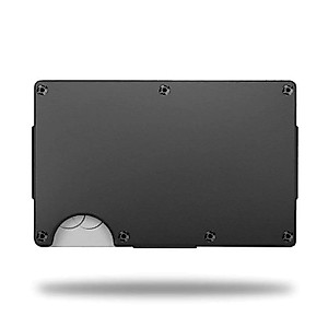 Bulk Pack of 5 Blank Slim Metal Wallets - Color: Black - Laser Engraving Wallets - Bulk Wallets - RFID Blocking