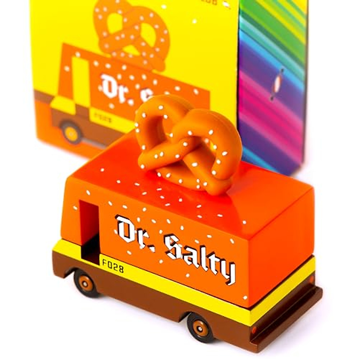 CANDYCAR® Wooden Food Truck Collection - Pretzel Van, Premium Handcrafted Beech Wood Toy Car