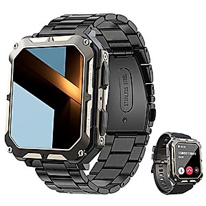 𝑭𝑰𝑳𝑰𝑬𝑲𝑬𝑼 𝑴𝒊𝒍𝒊𝒕𝒂𝒓𝒚 𝑺𝒎𝒂𝒓𝒕 𝑾𝒂𝒕𝒄𝒉 𝑴𝒆𝒏 Bluetooth Call Ip68 Waterproof Fitness Smart Watches Heart Rate Blood Pressure Smart Watch Black Steel Man Smartwatches for Android iOS