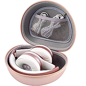Headphone Case for Picun P26 / for Beats Solo3 2/ for Beats Studio3/ for Elecder i39 On-Ear Headphones More Foldable Bluetooth Wireless Headset (Extra Large) - Rose Gold