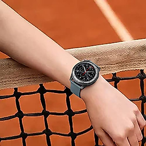 Silicone Band for Fossil Men's Gen 6/5E 44mm/Gen 5 Carlyle/Garrett/Women's Julianna Smart Watch, 22mm Adjustable Soft Silicone Sport Strap Replacement Band for Women Men (Blue Gray)