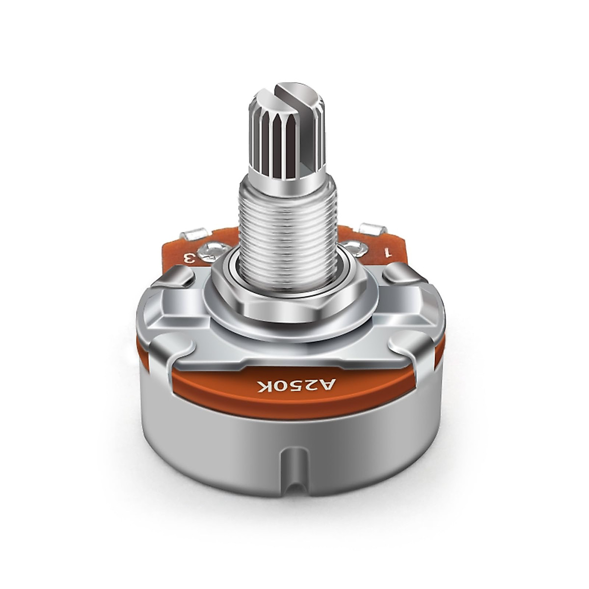 SAPHUE 4PCS A250K+B250K+A500K+B500K Push Pull Potentiometer Brass Metric Coarse 18-Spline Split Shaft Pots Audio Taper Potentiometers for Electric Guitar Bass,2T2V (250K&500K)