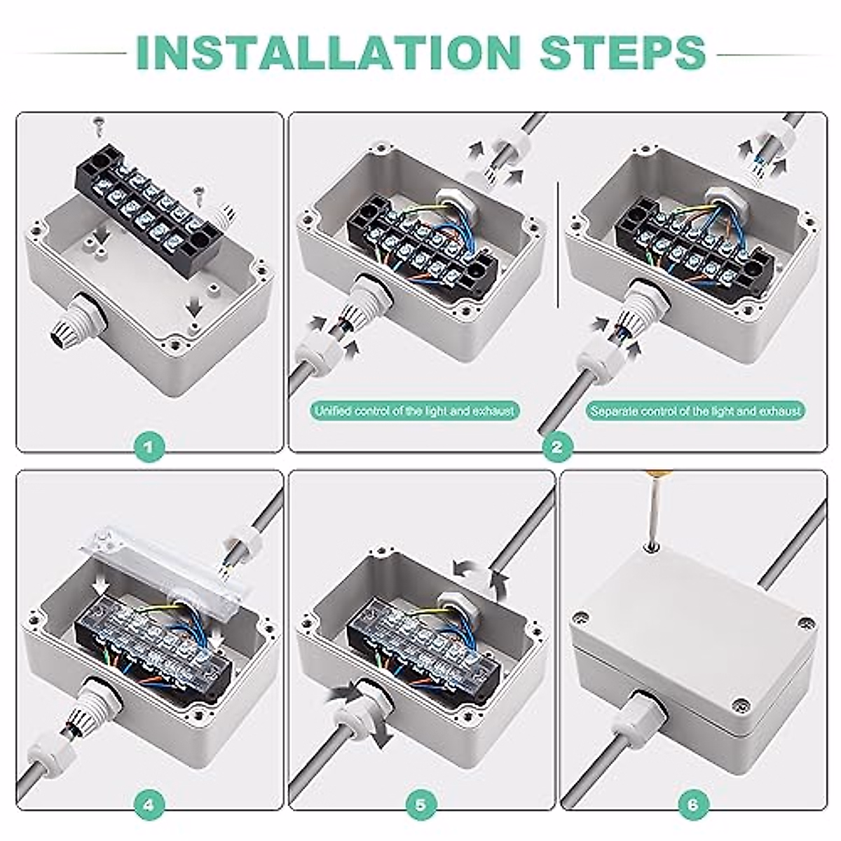 POWERENG Bathroom Exhaust Ventilation with Light,164 CFM 0.7Sones Quiet Ceiling Mount Ventilation Fan,6000K 12W LED,White,110V Vent Fan Ceiling