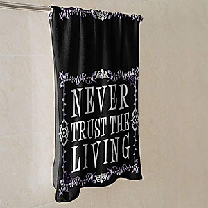 antcreptson Never Trust The Living Beetlejuice Ultra Soft Hand Towel Quick Dry Towel Highly Absorbent 30x16 Inch Face Wash Cloth Towel for Bathroom Gym Yoga