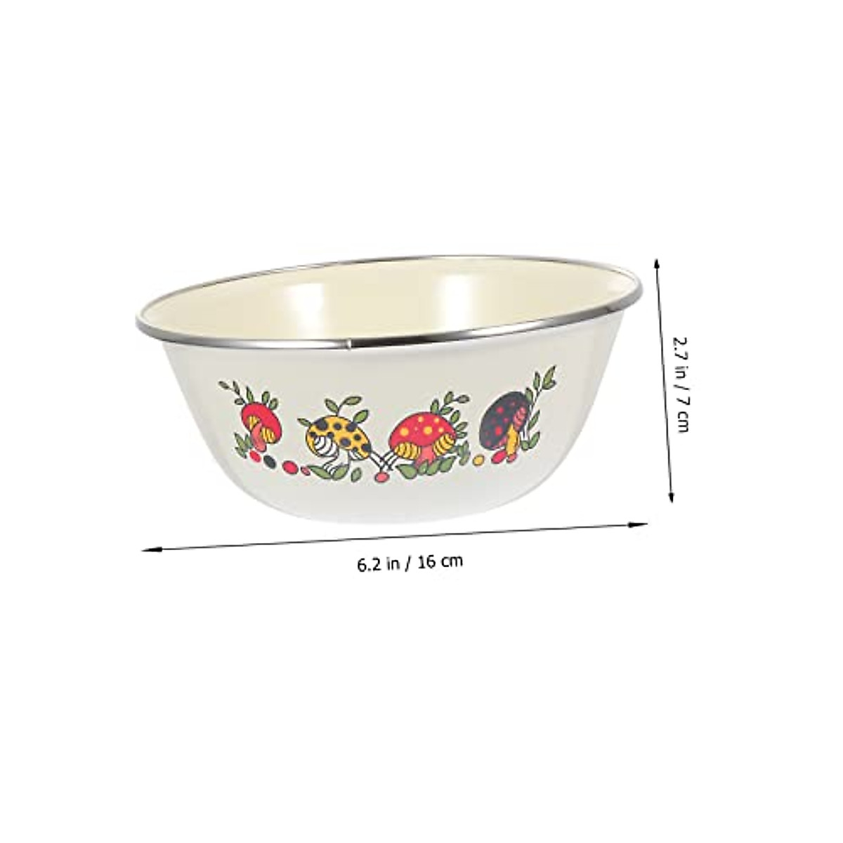 Luxshiny 10 Pcs Salad Bowl Large Decorative Bowl Metal Container with Lid Salad Bowls with Lids Breakfast Bowl Salad Serving Bowl Wash Basin and Iron Enamel Lard Basins Lard Storage Basins