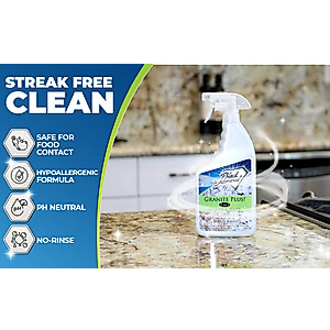 Black Diamond Stoneworks GRANITE PLUS! 2 in 1 Cleaner & Sealer for Granite, Marble, Travertine, Limestone, Ready to Use! (1-Quart) AND Granite Polish Preserver: Wax & Protectant – (1 Pint)
