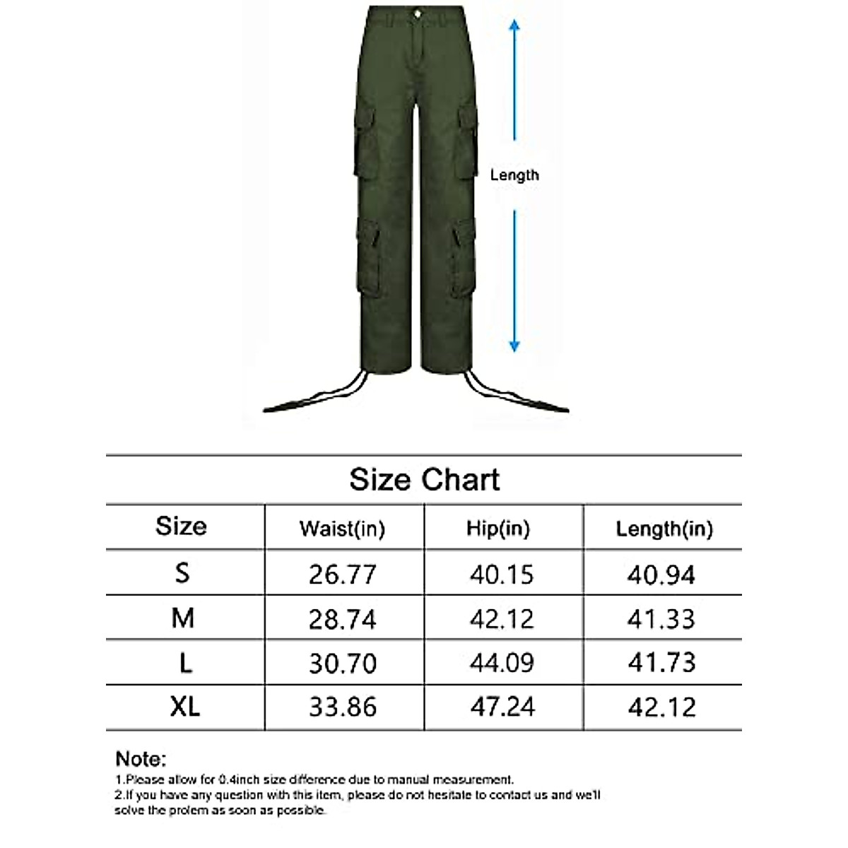 NCXFTP Cargo Pants Women, High Waist Cargo Pants Women Baggy Cargo Pants for Women Multiple Pocket Jogger Straight Wide Leg Parachute Pants Y2K Green