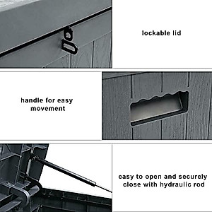 Container Indoor Outdoor Storage Shed Bin Organizer Box All Weather UV, Entryway Chest Garden Backyard Patio Pool Deck