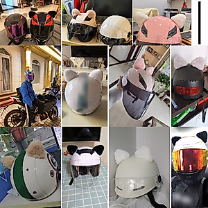 Smart Bear Ears for Helmet Plush Ears Adhesive Velcro Ski Helmet Accessory Cute Triangle Ears for Motorcycle Helmet Decor Brown