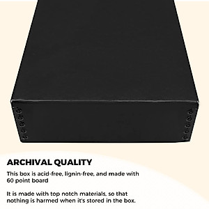 Golden State Art, Acid-Free Archival 8.5x11 Inches Metal Edge Drop Front Museum Photo Storage Box, Preserve Documents, Prints, Pictures, Photographs, Arts And Crafts, Black