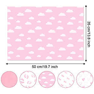 Larcenciel Tissue Paper, 50 Pcs Baby Feet Print Pink Tissue Paper for Gift Bags Gift Wrapping, Cute Baby Girl Design Tissue Paper Gift Wrap for Baby Shower, Birthday, Anniversary, Craft, 19.7x13.8in