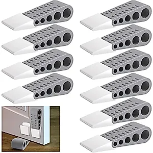 12 Pack Rubber Door Stop with Holder Door Stoppers for Bottom of Door Anti Slip Door Wedge Doorstop for All Floor Types