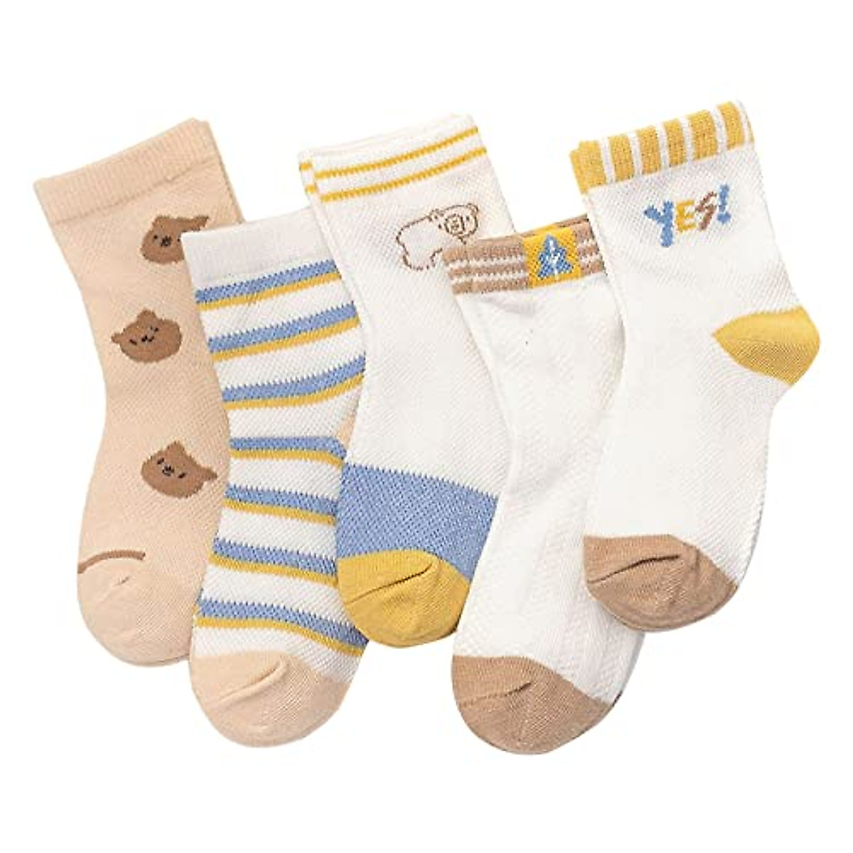 wjiNFDFG Infant Socks Floor Socks Summer Cotton Socks Cartoon Thin Breathable Autumn Cartoon Fashion Sock (Brown, 5-8 Years)