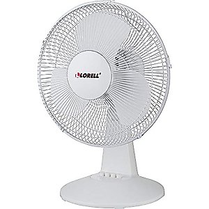 Lorell 12" Oscillating Desk Fan, Light Gray
