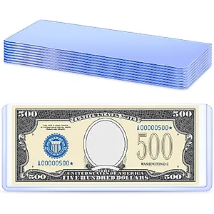 Bill Clear Holders Currency PVC Holder Transparent Bill Sleeves Currency Bill Display Holder for Regular Bills Protector Case Supplies, 6.9 x 2.95 Inch (10)
