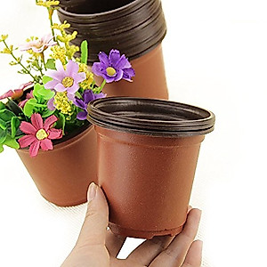 Plastic Nursery Plant Pot 100 Pack Flower Seedling Starter Pots for Little Garden Pots to Repot Succulents and Small Plants (100Pack)