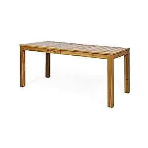 Christopher Knight Home Gloria Outdoor Rustic Acacia Wood Dining Table, Teak