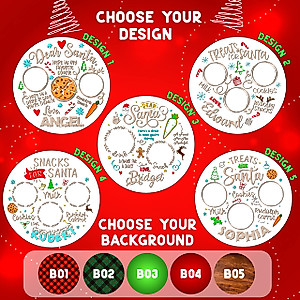 Personalized Santa Claus Wood Tray Gift - Customized Christmas Eve Wooden Santa Treat Serving Plate