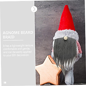 CORHAD 1 Set Dwarf Bearded Doll Beards with Wood Beads Gnome Braids for Crafting Fluffy Gnome Beard Crafting Gnomes Supplies DIY Gnome Making Material Gnome Supplies Fake Beard Polyester