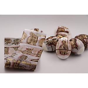 Ukrainian Thermo Heat Shrink Sleeve Decoration Easter Egg Wraps Pysanka Set - for 7 Easter Eggs (Rabbits)