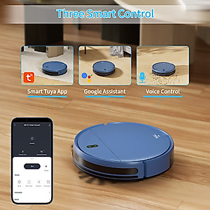 ZCWA Robot Vacuum and Mop Combo, 2 in 1 Robot Vacuum Self-Charging Robot Vacuum Cleaner Compatible with WiFi/APP/Alexa, Ideal for Hard Floor, Carpet and Pet Hair