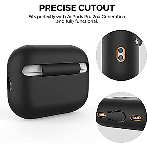 Case Design for Apple AirPods Pro 2nd Generation 2022 Version Case Soft Silicone Cover Shockproof Case Solid Color Simple Style Anti-Fall Case for Airpod Pro2 Case with Carabiner Ring (Blue)