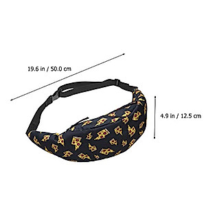 Amosfun 1 Pc Pizza Woman Outdoor Waist Bag Sport Travel Portable Chest Bag (Black) for Women