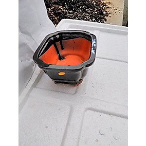 Jmbamboo - Black Ceramic Bonsai Pot - Rectangle Indented Corners 6 X 4.5 X 3 Unique Design From Jmbamboo