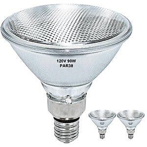 Lachesan PAR38 Halogen Flood Light Bulbs 2 Pcs, 90W Equivalent, 120V, E26 Base, 2700K Warm White Light for Indoor and Outdoor