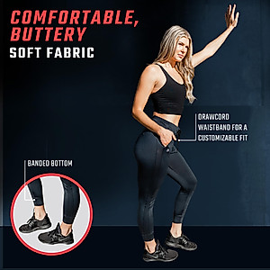 Born Primitive Rest Day Athleisure Joggers for Women (Medium, Black) - Womens Joggers with Zippered Back Pockets - Ultra-Soft, Stretchable Comfy Jogging Pants for Running, Yoga & Workout