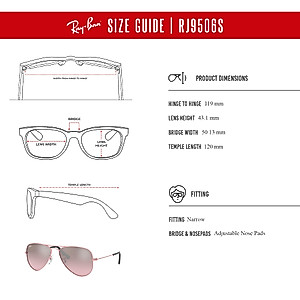 Ray-Ban Junior Kids' Aviator RJ9506S 211/7E 52MM Pink/Pink Mirror Silver Gradient Aviator Sunglasses for Boys for Girls + BUNDLE With Designer iWear Eyewear Kit