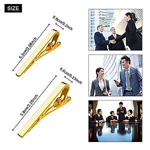 8 Pack Tie Clip for Men Roctee Tie Bar Clip Set Formal Business Men's Necktie Clips Shirts Men Slim Tie Pin Clamp, Gold Silver Black, New and Fashion