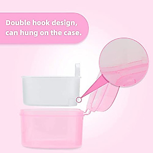 Dental Orthodontic Retainer Container Cleaning Case,Denture Bath Box Case Cup Holder, Mouthguard Storage Soaking Case - Leak Proof with Lid Waterproof - Pink