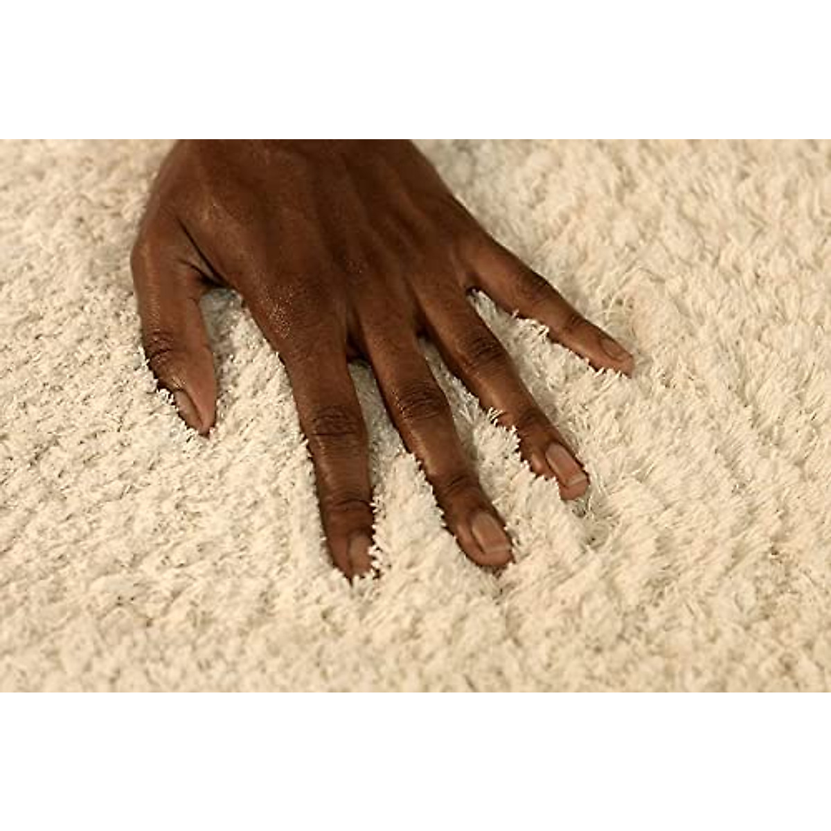 Gertmenian Air Shag Fresh Collection , Classic Plush Microfiber Shag Rug , Bedroom Nursery Living Room Dining Room Dorm Room , 8x10 Ft Large, Solid, Ivory White, 18582