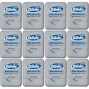 Glide Deep Clean Floss Cool Mint 4m (4, 3 yd/vg) (Pack of 12)