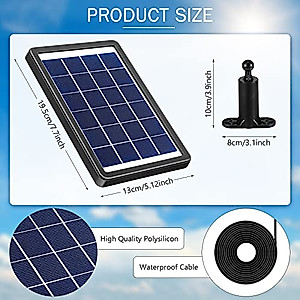 Solar Panel Compatible with Wyze Cam Outdoor, Silicone Solar Panel Powered for Surveillance Camera Outdoor Wireless, with 6V 3.5W Charging Compatible with Your WYZE Wireless Camera Outdoor (Black)