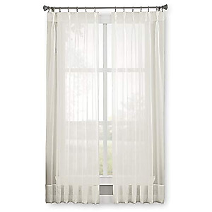 Curtainworks Soho Voile Sheer Pinch Pleat Curtain Panel, 29 by 84", Oyster (Pack of 1)